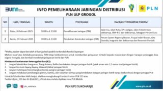 PLN UP3 Sukoharjo: 3 Jam Mati Lampu di Grogol 26-27 Februari 2025 ...