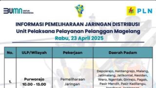 Pemeliharaan Listrik di Magelang dan Sekitarnya, Rabu 23 April 2025 ...